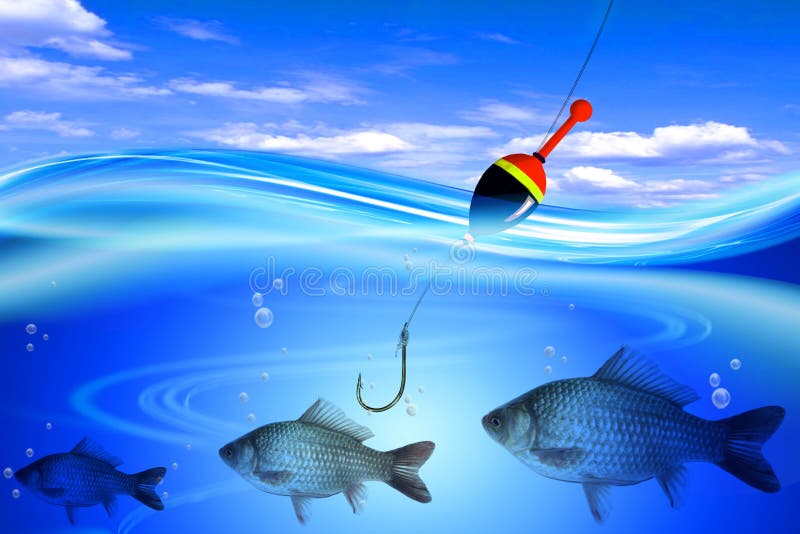 Poissons Dans L'eau Bleue Profonde Photo stock - Image du été, rouge ...