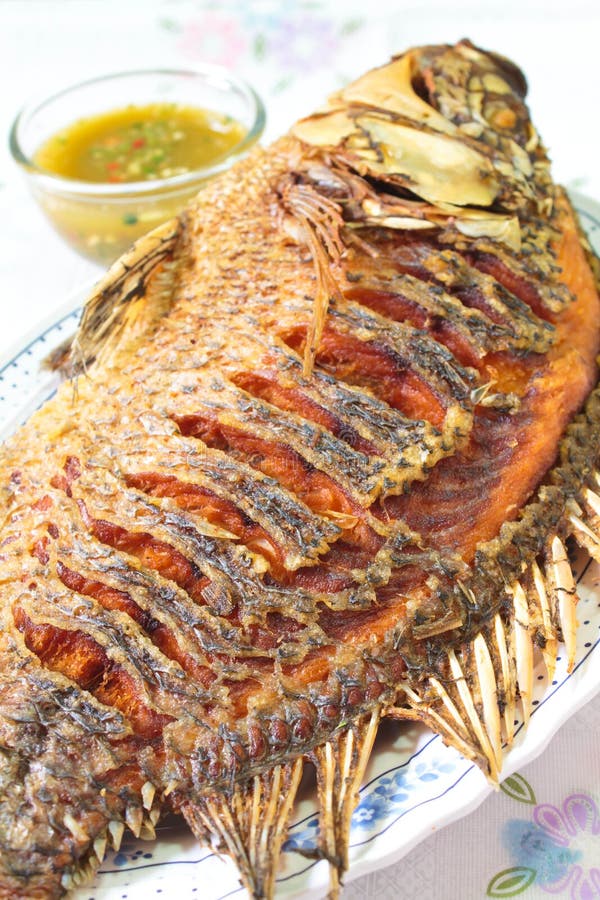 Filet De Poissons Frit Avec Du Gingembre. Photo stock - Image du ...