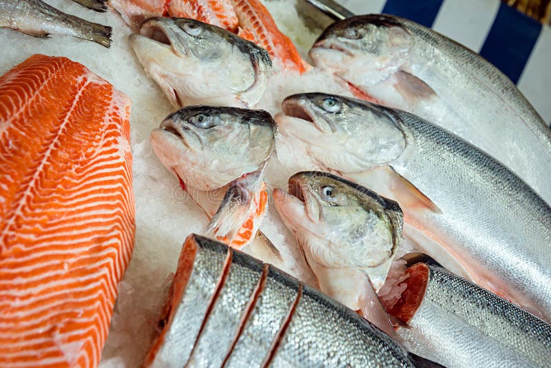 Poissons Sur Le Compteur Dans Le Supermarché Photo stock - Image du ...