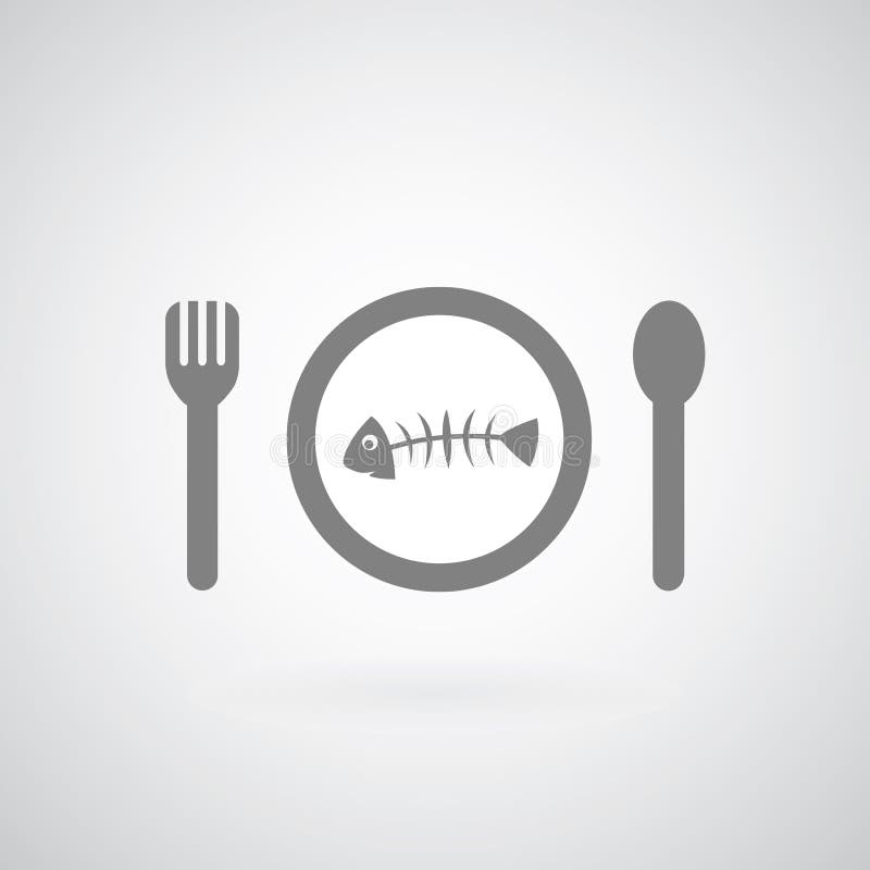 Poissons Sur Le Symbole De Plat Illustration de Vecteur - Illustration ...