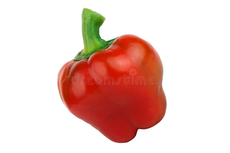 Poivron Rouge Cru Sur Fond Blanc Image stock - Image du part, blanc ...