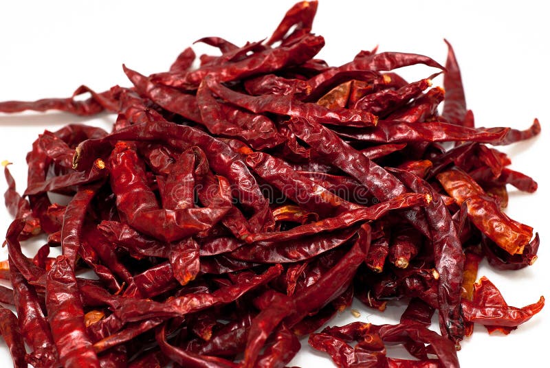 Groupe De Piments Sec Par Rouge Fond Et Texture Image stock - Image du ...
