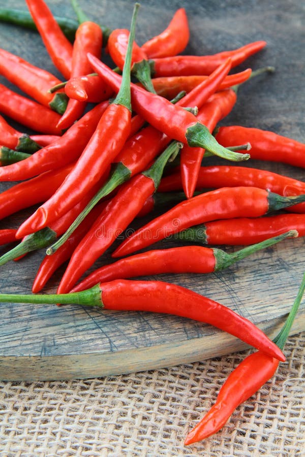 Poivre De Cayenne Sec Frais Rouge Photo stock - Image du vivacité ...