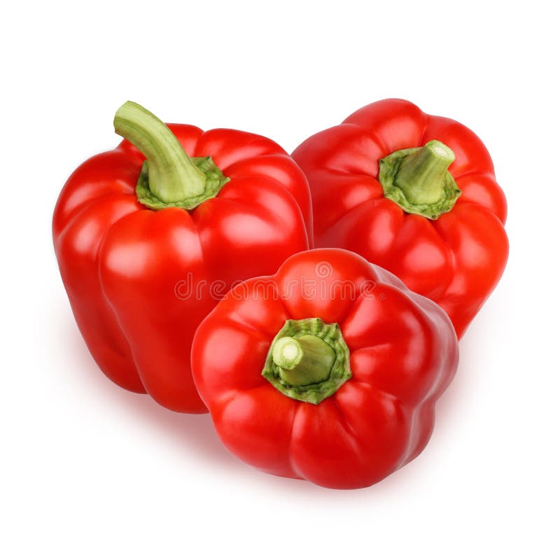 Poivrons Rouges D'isolement Sur Le Fond Blanc Photo stock - Image du ...