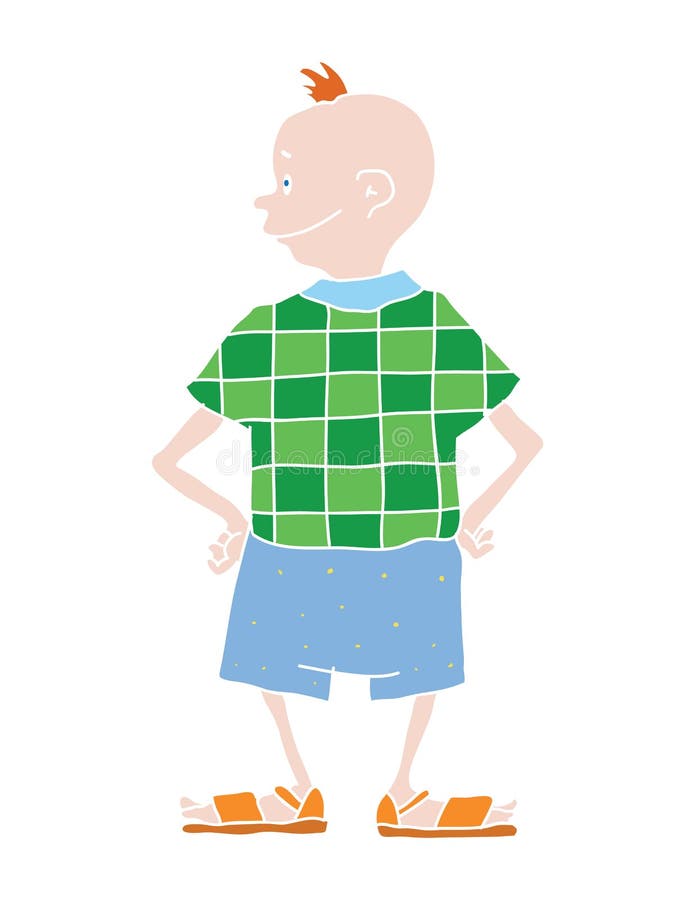 Pojke I Kortslutningar, Vektorillustration Vektor Illustrationer ...