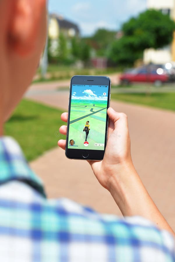 Pokemon Go application editorial stock image. Image of application ...