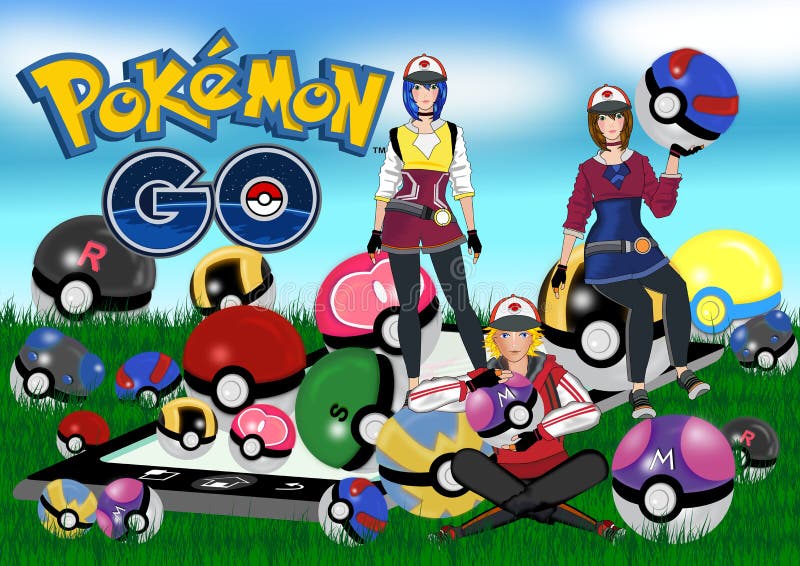 Pokemon go editorial stock photo. Illustration of girl - 76696688