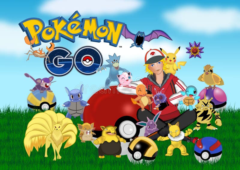 Pokemon go editorial image. Illustration of logo, screen - 76026325