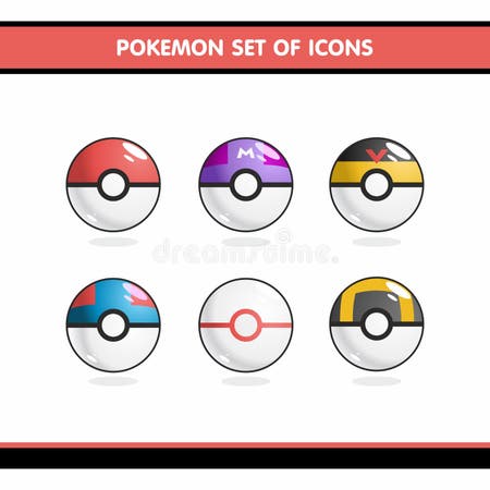 Pokemon icons set editorial stock image. Illustration of logo - 74973149