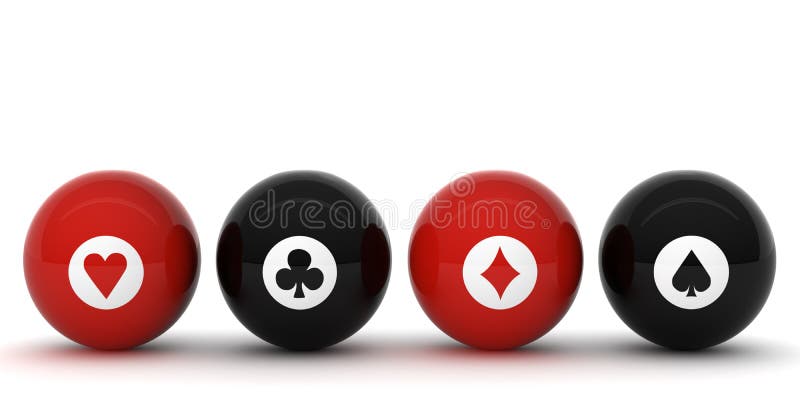 Poker Billiard Ball with Symbols Stock Illustration - Illustration of ...