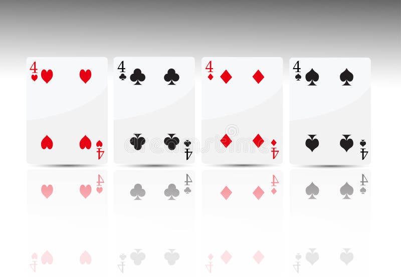 Poker card 4 tens stock vector. Illustration of heart - 18530614