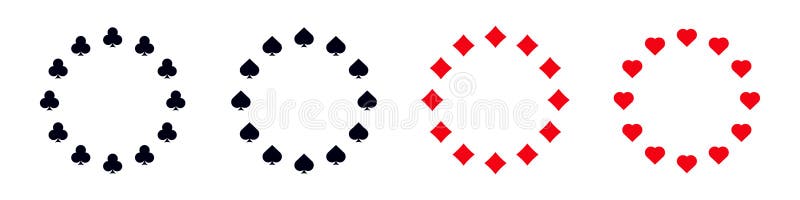 Poker Card Circle Frame.Gambling Round Border Stock Vector ...