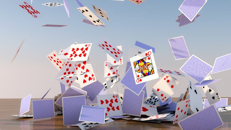 Poker cards falling stock illustration. Illustration of poker - 75056094