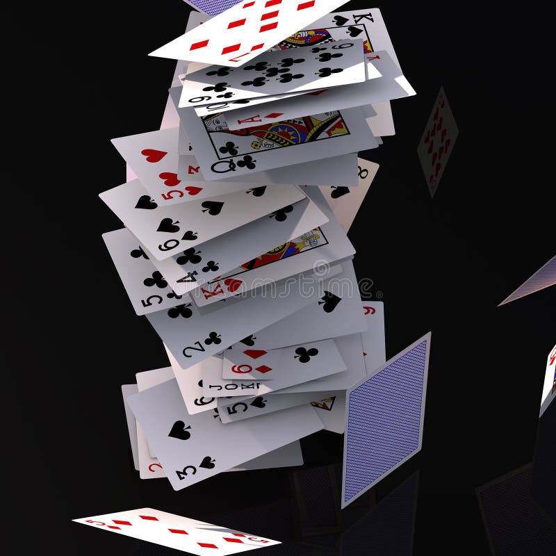 Poker cards falling stock illustration. Illustration of gaming - 79055162