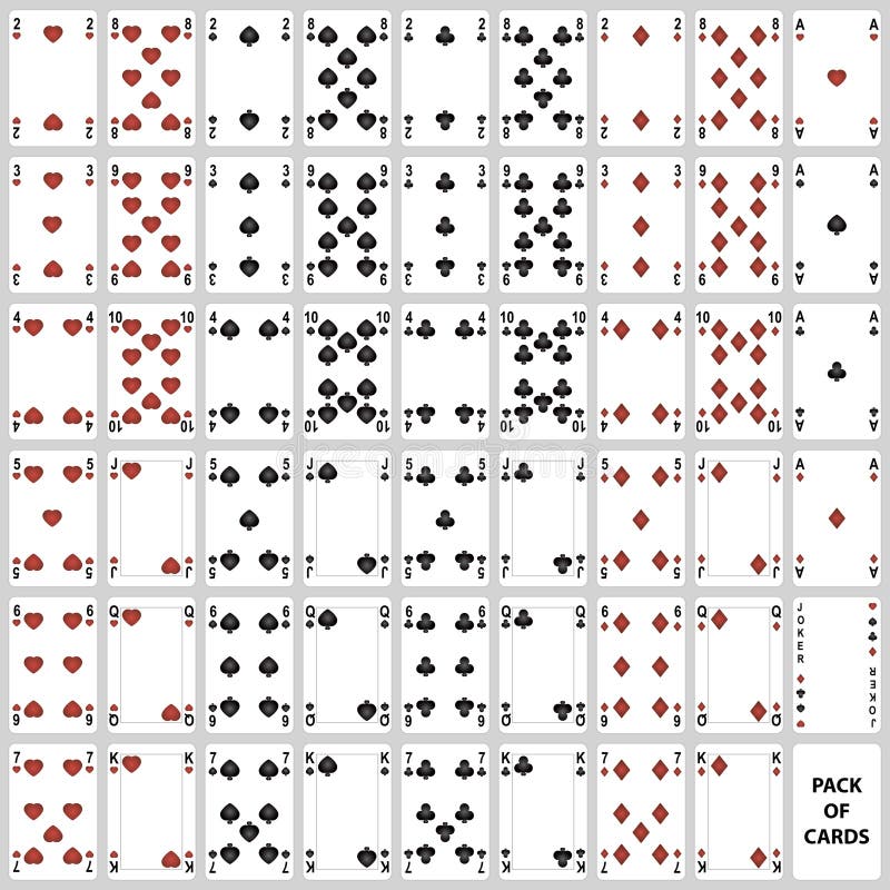 Poker Cards Full Set Four Color Design. Vector Stock Vector ...