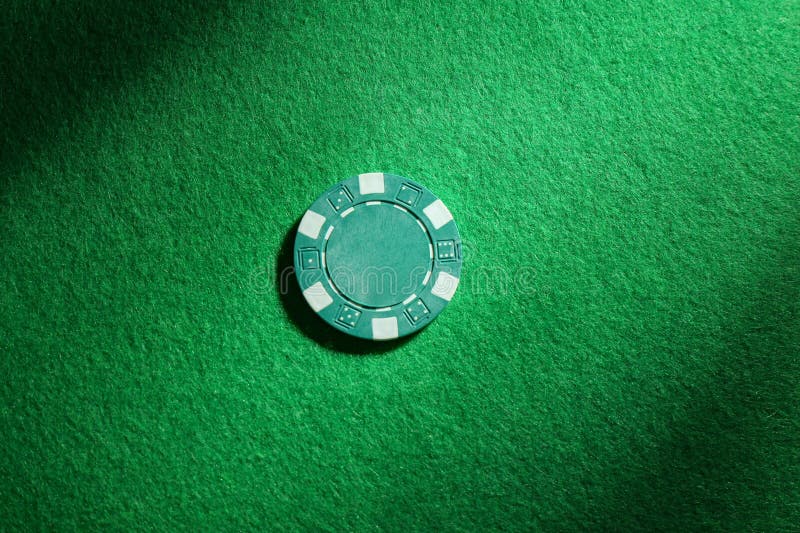 Poker Chip on Green Table, Top View Stock Image - Image of ...