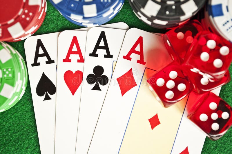 Poker Chips Cards and Dices Stock Image - Image of dice, leisure: 16804347