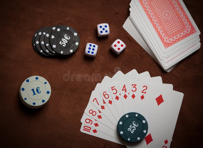 Poker Chips and Generic Playing Cards Stock Image - Image of money ...