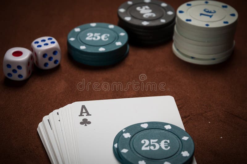 Poker Chips and Generic Playing Cards Stock Photo - Image of leather ...