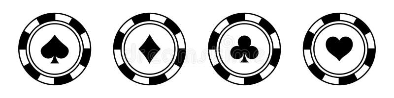 Poker Chips Icon Symbol Set. Stock Vector - Illustration of gambling ...
