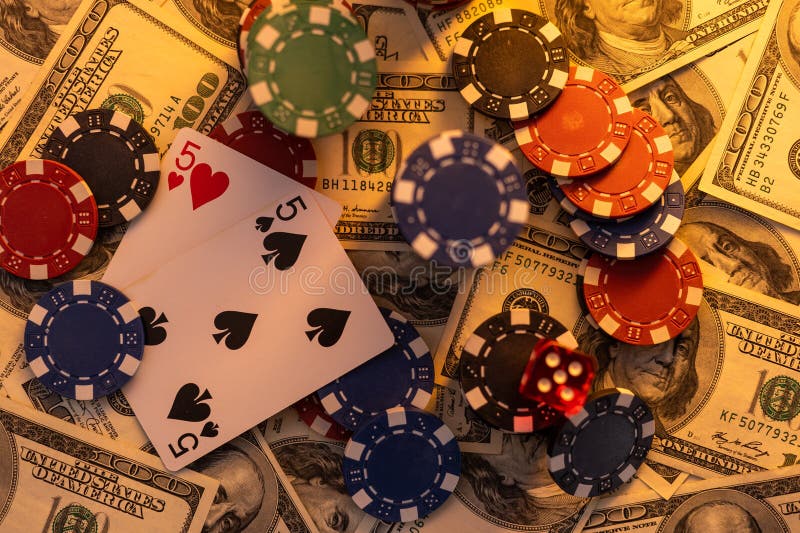 Poker Chips and Money, Dollars. Stock Image - Image of rich, vegas ...