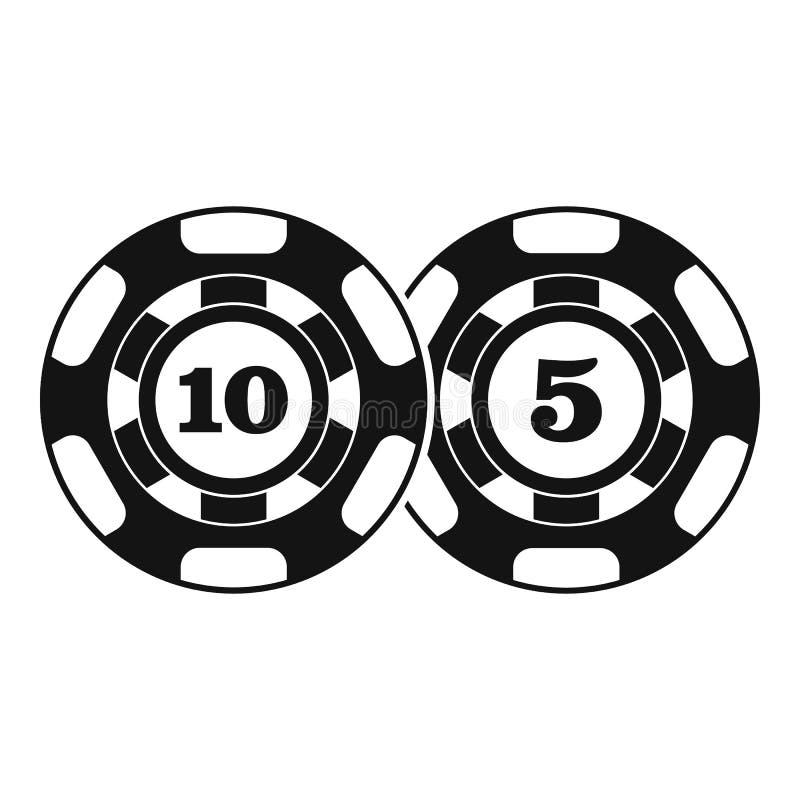 Poker Chips Nominal Five and Ten Icon Simple Style Stock Vector ...