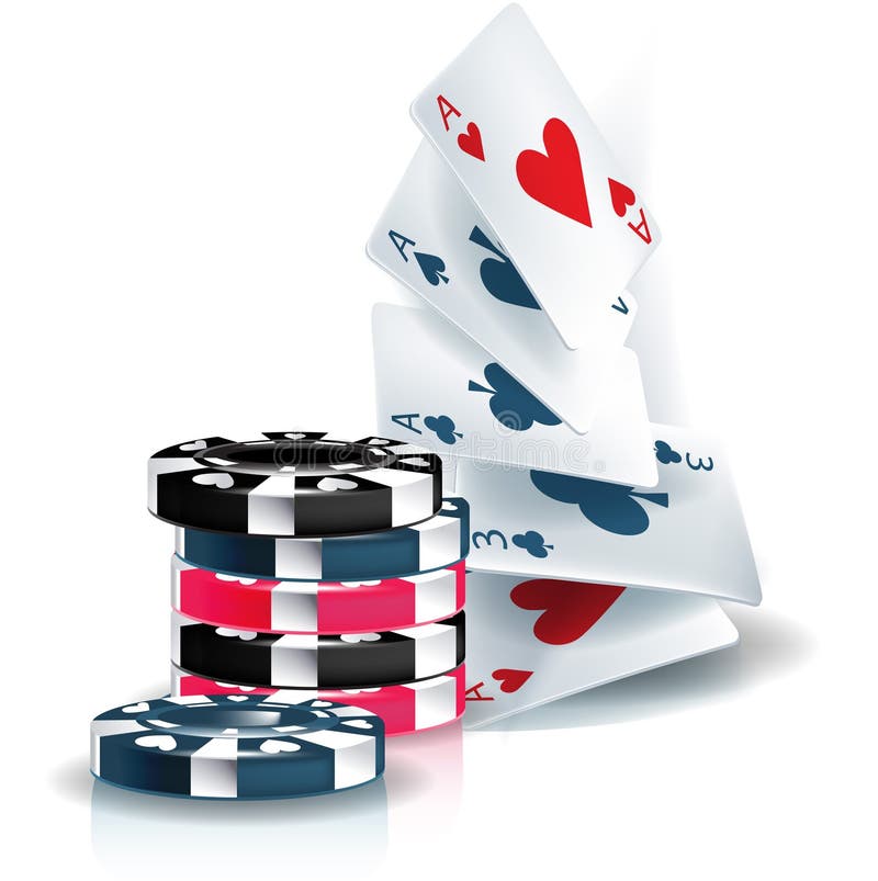 Poker Chips and Playing Cards Stock Vector - Illustration of check ...