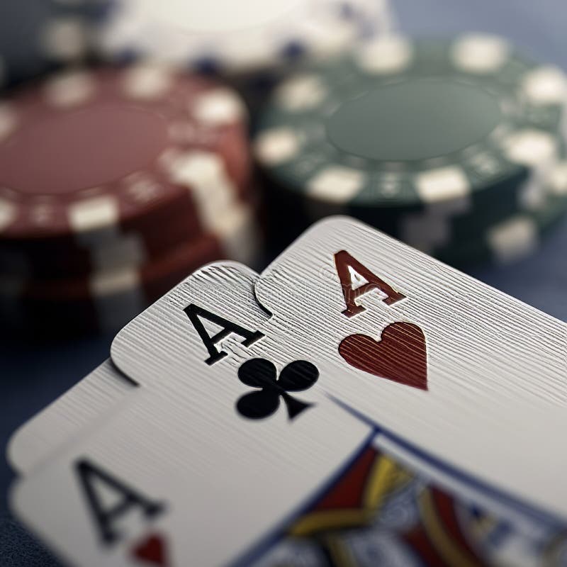 Poker Chips and Playing Cards on the Table. Vector Illustration Stock ...