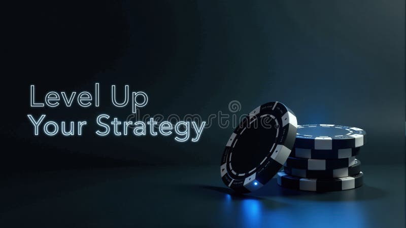 Poker Chips Stacked, Level Up Strategy Stock Illustration ...