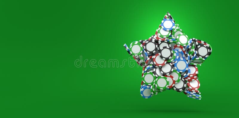 Poker Chips in Star Shape Symbol Stock Illustration - Illustration of ...