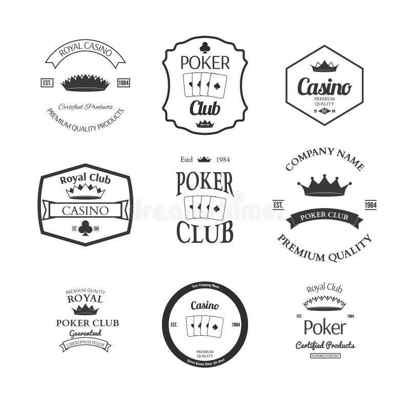 Poker Club and Casino Emblems Set Isolated Vector Stock Vector ...