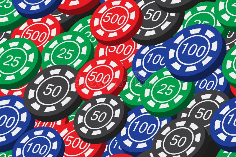Poker Color Chips Seamless Pattern 3D Illustration Stock Illustration ...
