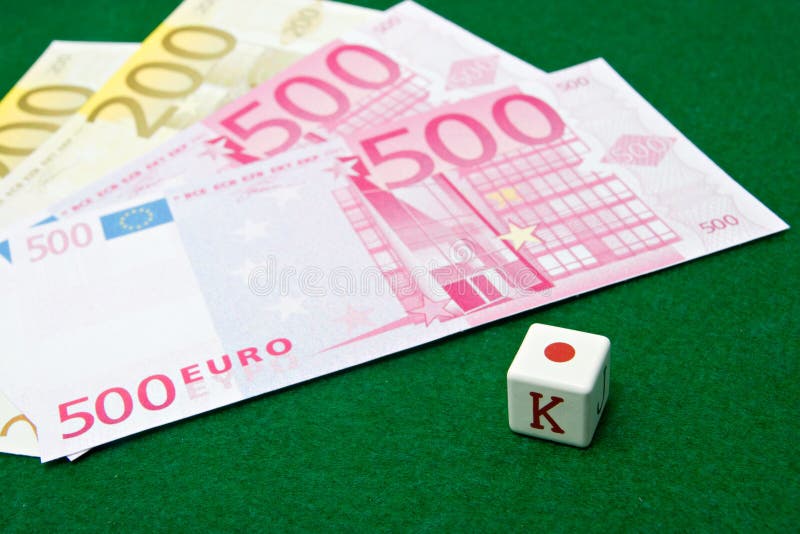 Poker dice and euro notes stock photo. Image of currency - 12363824