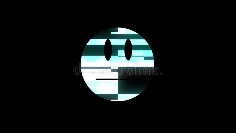 Poker Face Smile Face Symbol on Hud Screen Seamless Loop Glitch ...