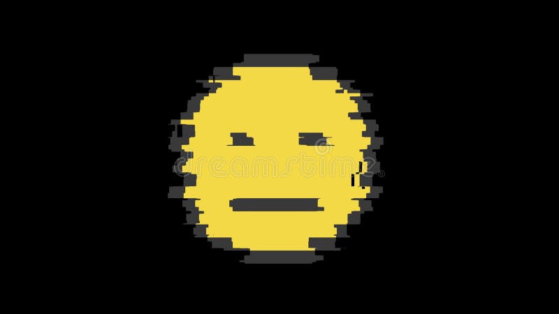 Smile Symbol on Digital Old Tv Screen Seamless Loop Glitch Interference ...