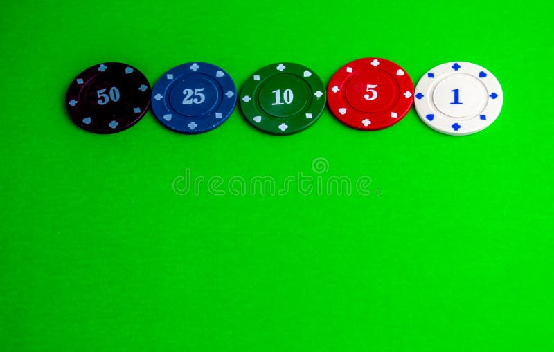 Poker, Five Chips on the Table Stock Photo - Image of wealth, winner ...