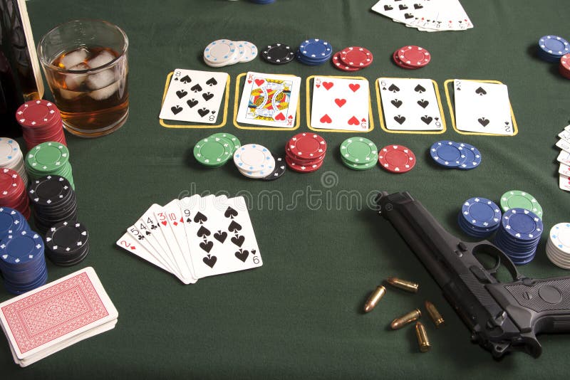 Poker Game with gun stock image. Image of drink, texas - 31788345