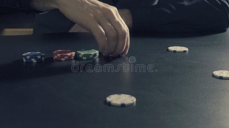 Poker Game. Man`s Hands Dealing Cards and Chips Stock Photo - Image of ...