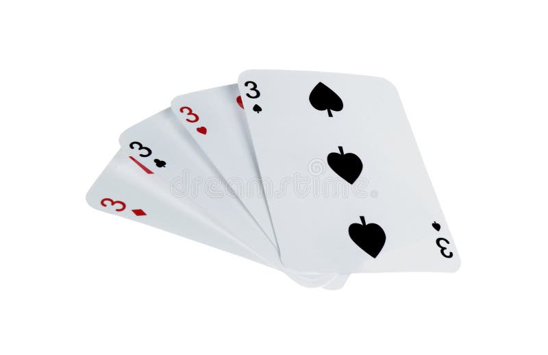 Poker Game. Playing Cards Isolated on White Stock Image - Image of ...