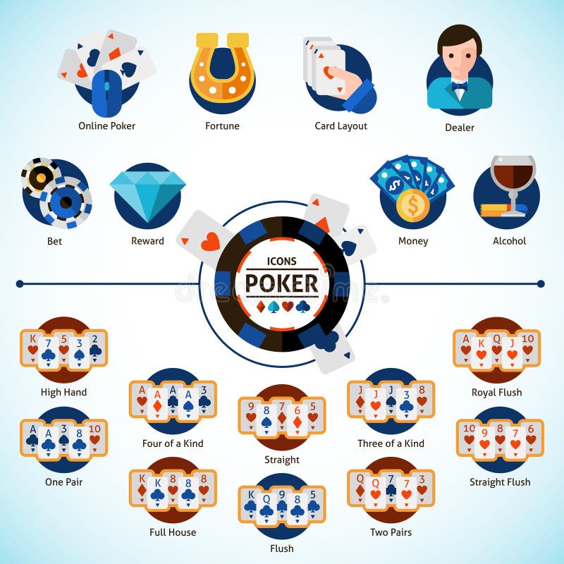 Poker Icons Set stock vector. Illustration of fortune - 63722552