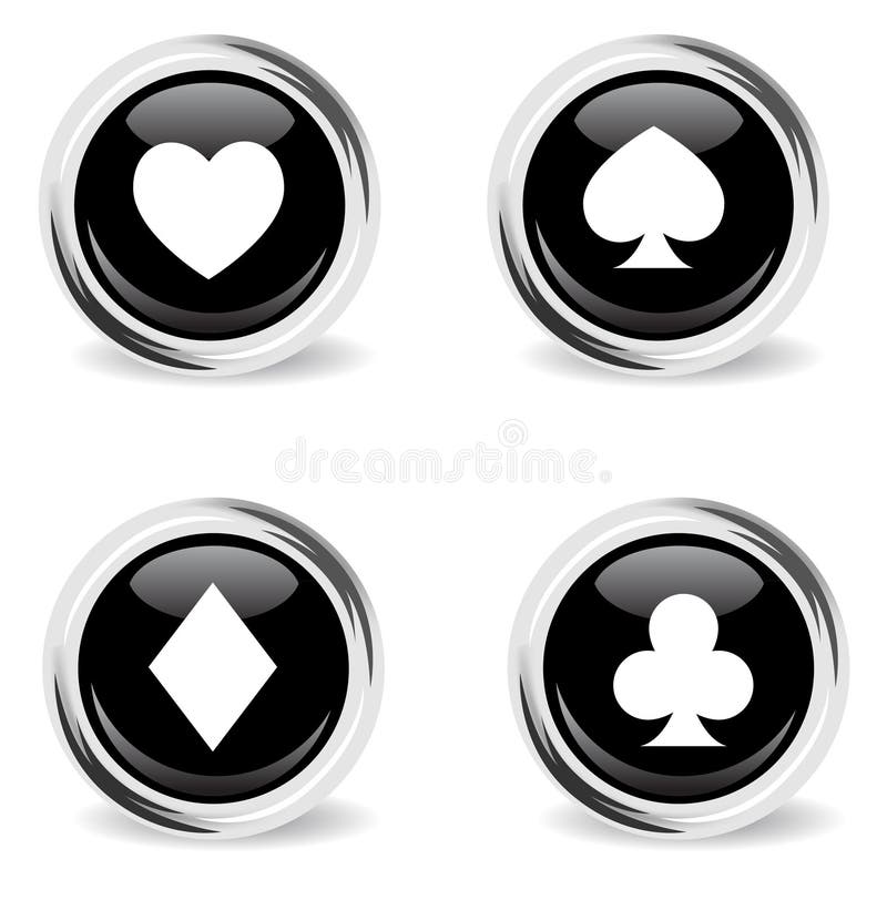 Poker icons set stock vector. Illustration of poker, button - 66137484