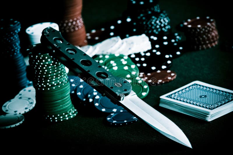Poker and knife stock image. Image of gamble, betting - 13781353