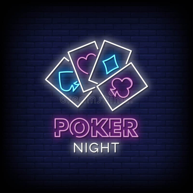 Poker Night Neon Signs Style Text Vector Stock Vector - Illustration of ...