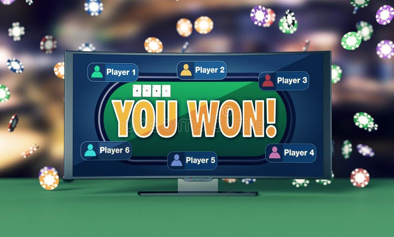 Poker online stock illustration. Illustration of technology - 65910963