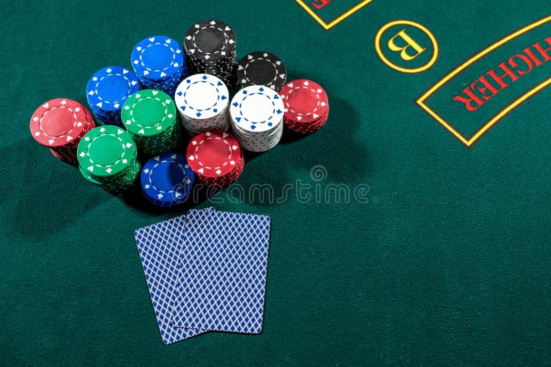 Poker Play. Chips and Cards Stock Photo - Image of cards, jack: 70041626