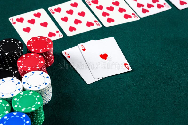 Poker Play. Chips and Cards Stock Image - Image of clubs, fortune: 71915453