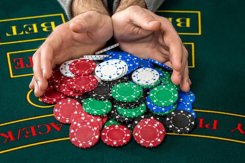 Poker Play. Chips and Cards Stock Photo - Image of stack, chips: 69847630