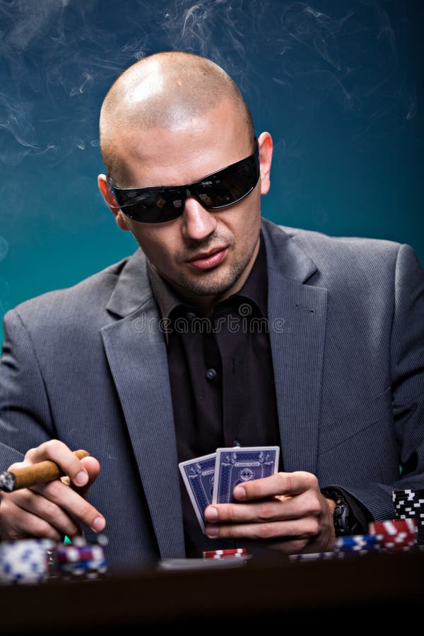 Poker player stock image. Image of playing, cigar, smoke - 24130005