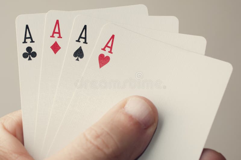 4 aces in a hand stock image. Image of opportunity, enjoyment - 10794689