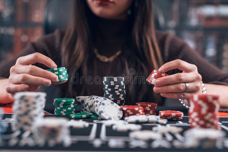 Poker Player Male Bit Chips at Poker Game Stock Photo - Image of suit ...
